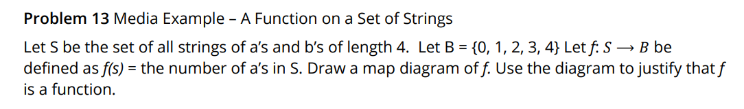 Solved Problem 13 Media Example – A Function on a Set of | Chegg.com