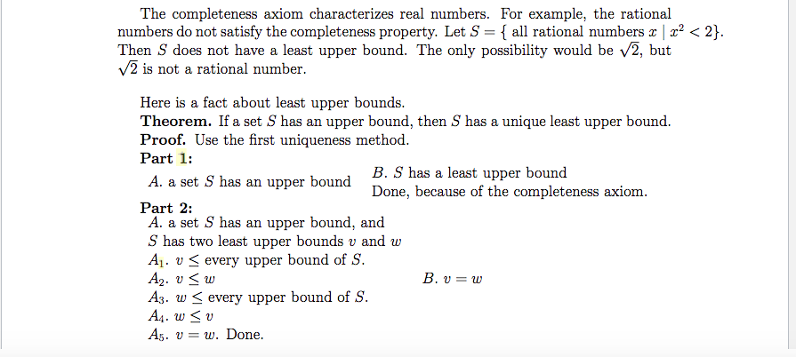 Solved The completeness axiom characterizes real numbers. | Chegg.com