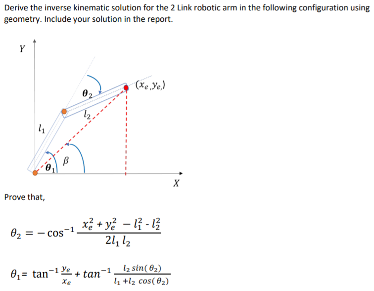 Solved Derive the inverse kinematic solution for the 2 Link | Chegg.com Solved Derive the inverse kinematic solution for the 2 Link | Chegg.com