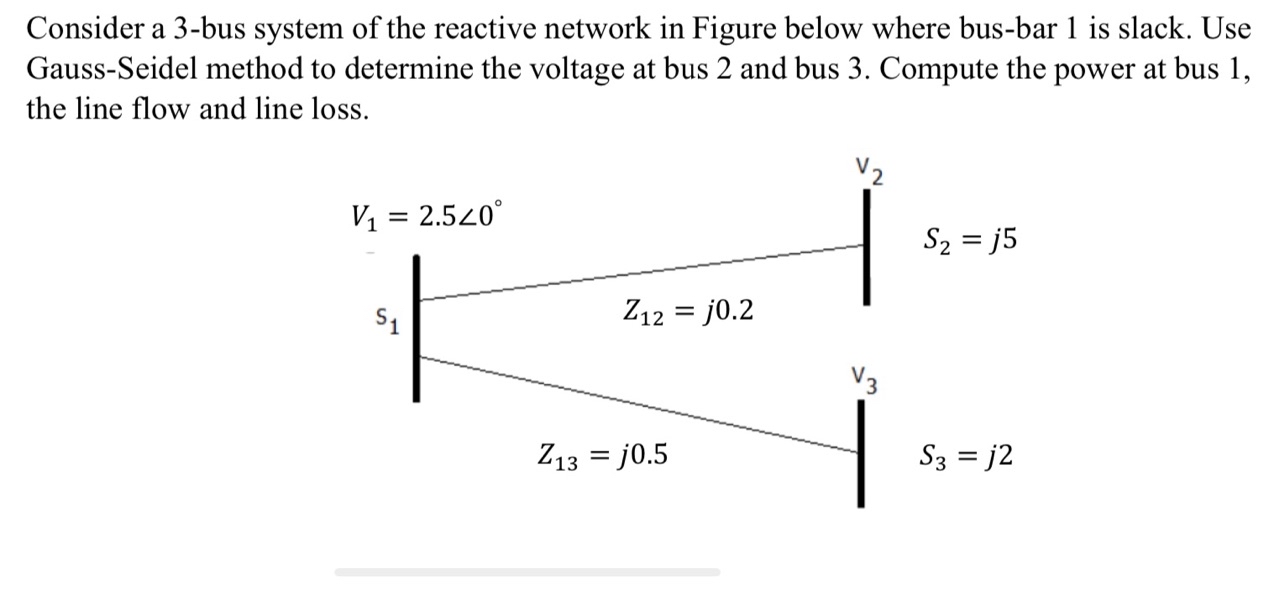 Consider A 3 Bus System Of The Reactive Network In