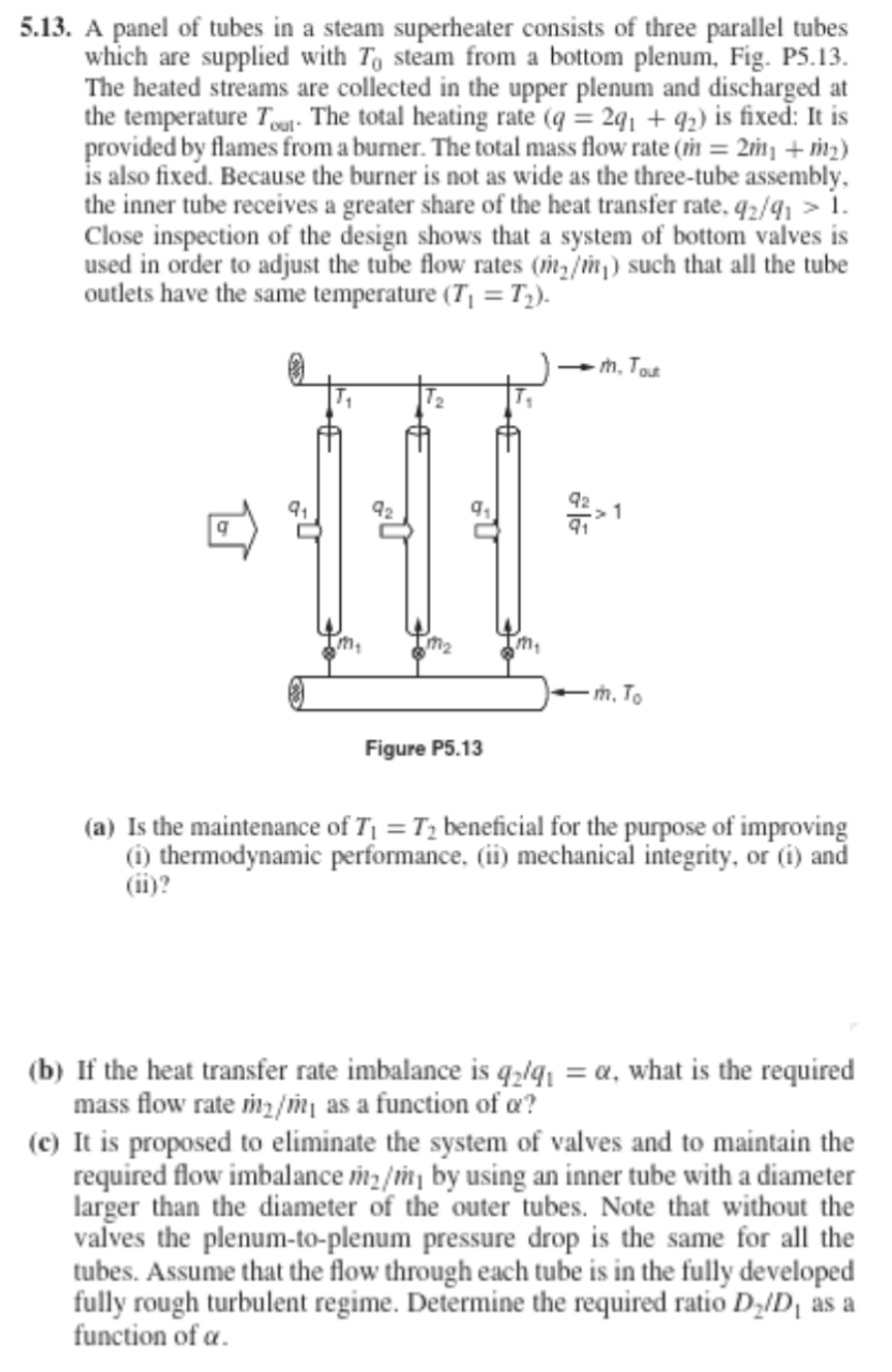 5.13. A panel of tubes in a steam superheater | Chegg.com