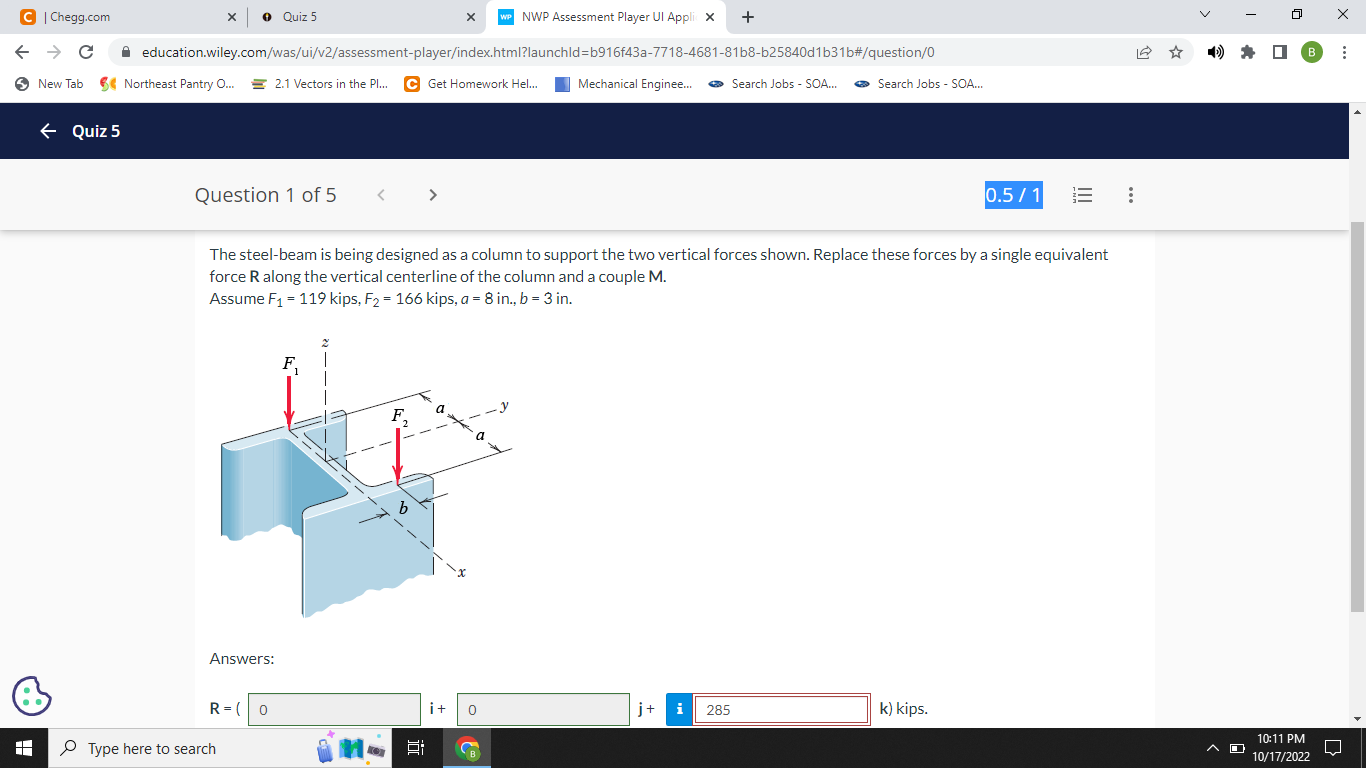 Solved The steel-beam is being designed as a column to | Chegg.com