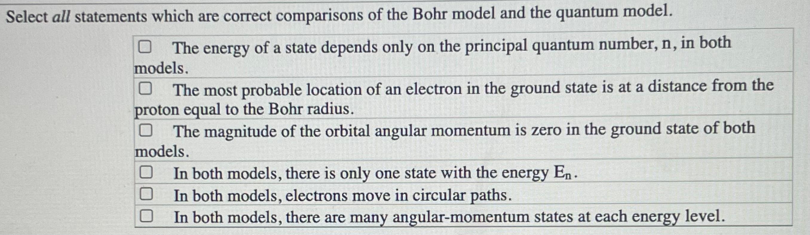 Solved Problem 1: The Bohr model of the atom was a | Chegg.com