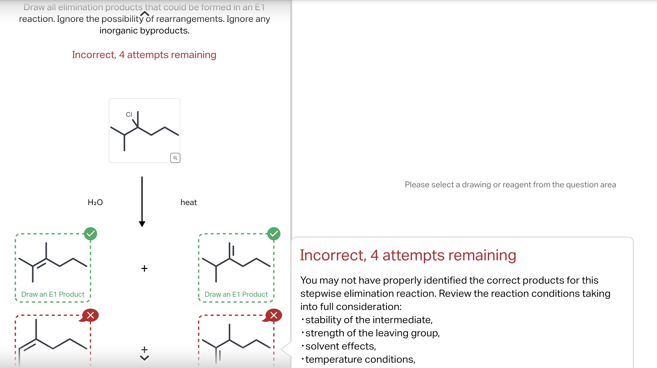 Solved Draw all elimination products that could be formed in | Chegg.com