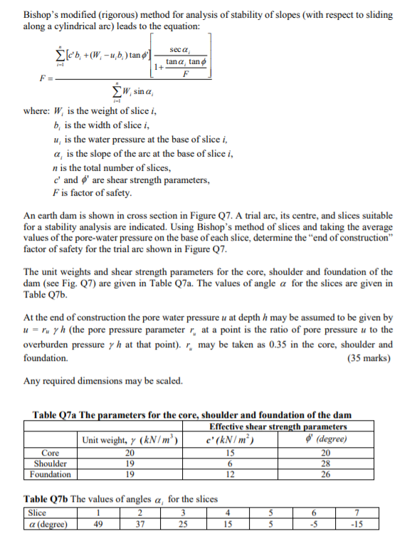 Bishop's modified (rigorous) method for analysis of | Chegg.com