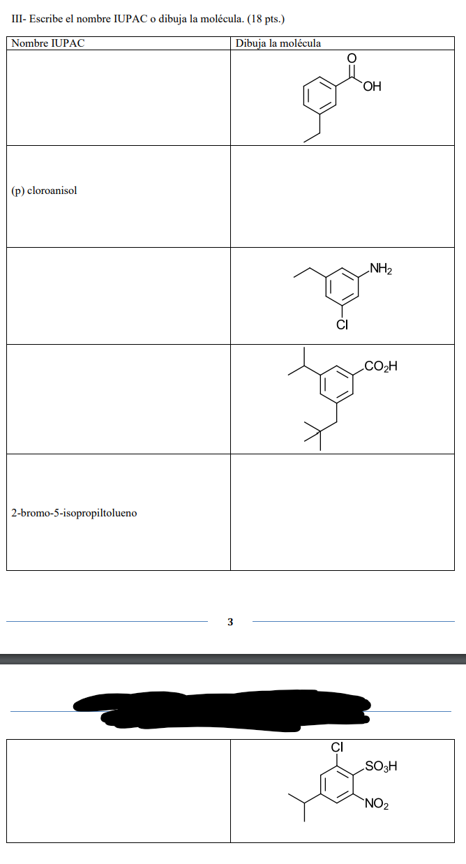 Solved Part III. Draw the molecule or write the IUPAC name | Chegg.com