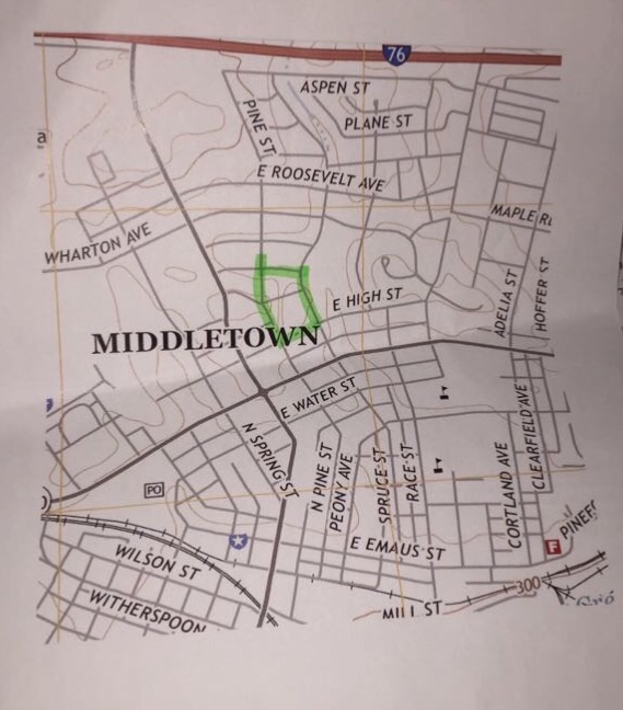 Solved The attached map shows a neighborhood, with the water | Chegg.com