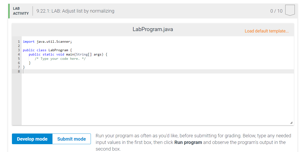 Solved 9.22 LAB: Adjust list by normalizing When analyzing | Chegg.com