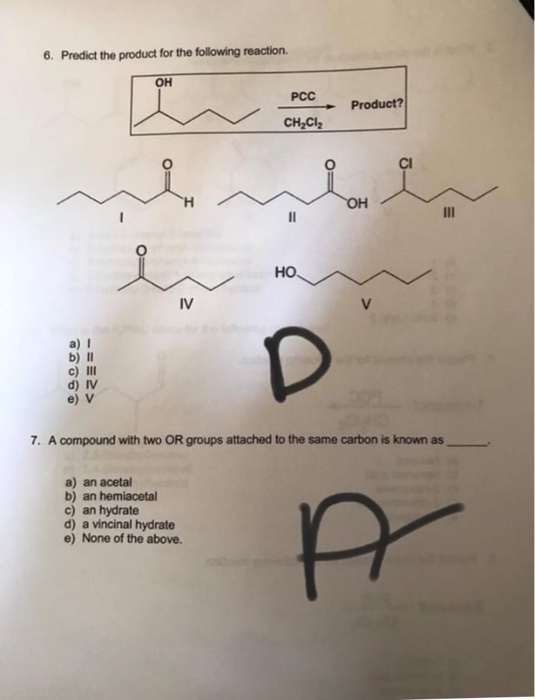 Solved 6. Predict the product for the following reaction OH | Chegg.com
