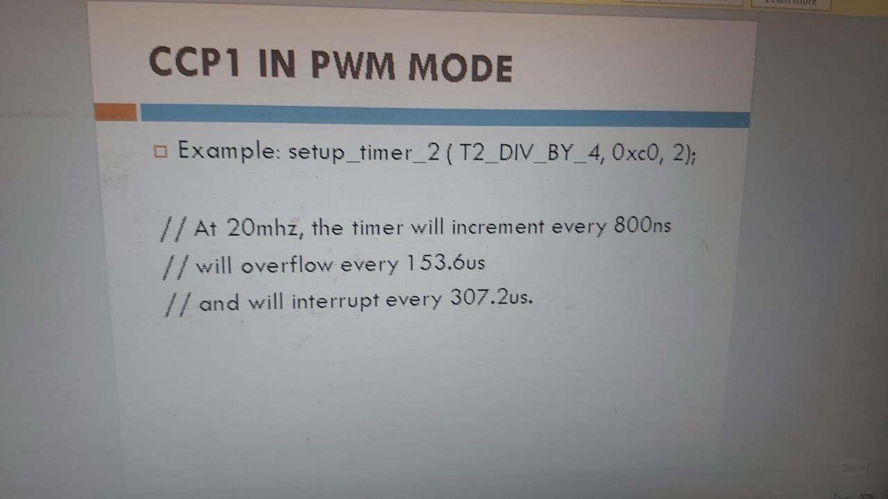 Solved CCP1 IN PWM MODE Example: setup_timer_2 | Chegg.com