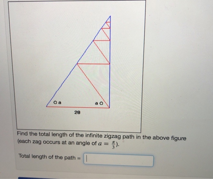 Solved a o 2θ Find the total length of the infinite zigzag | Chegg.com