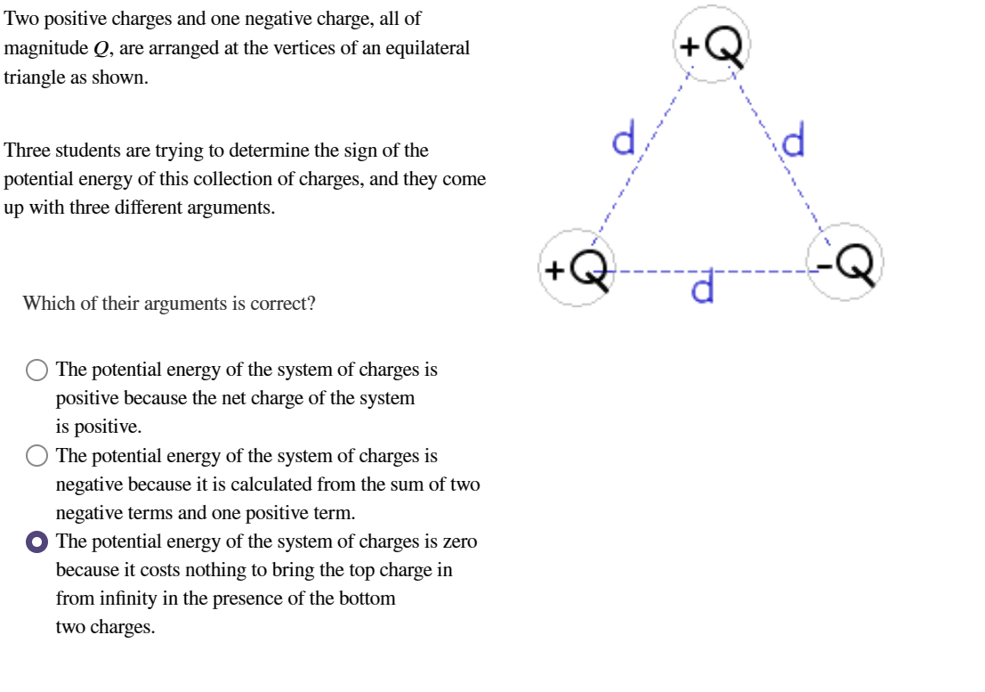 Solved Two positive charges and one negative charge, all of | Chegg.com