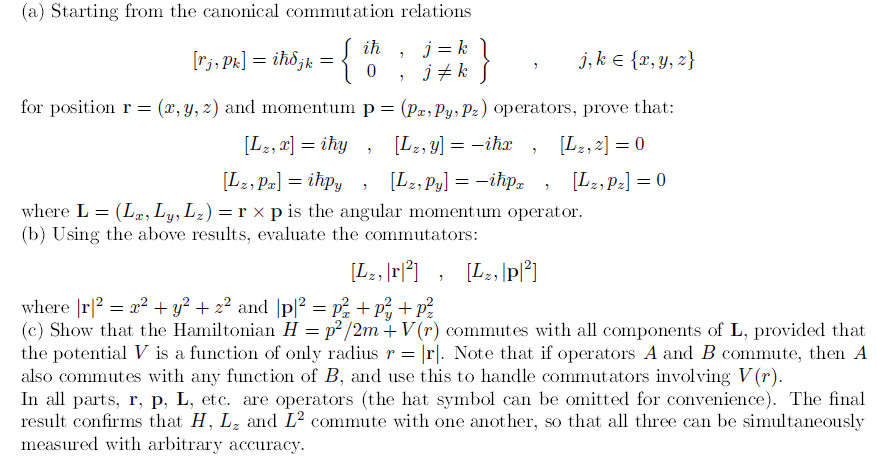 Solved 7 = { 2 > (a) Starting from the canonical commutation | Chegg.com