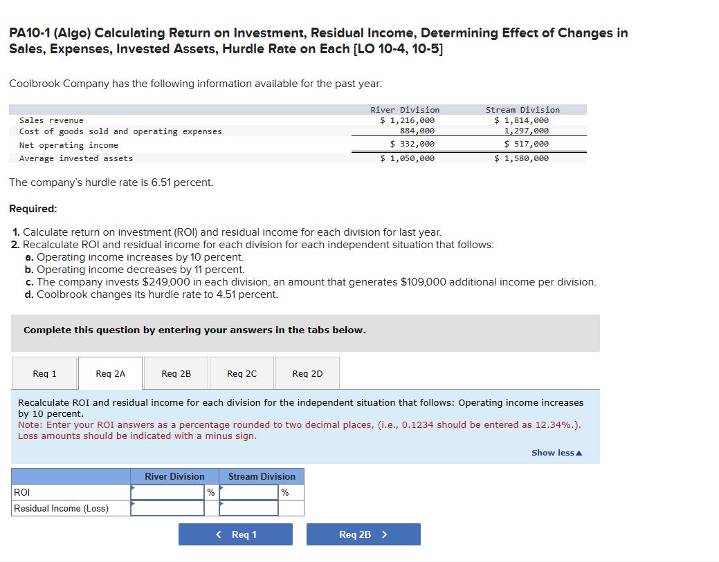 Solved PA10-1 (Algo) Calculating Return on Investment, | Chegg.com