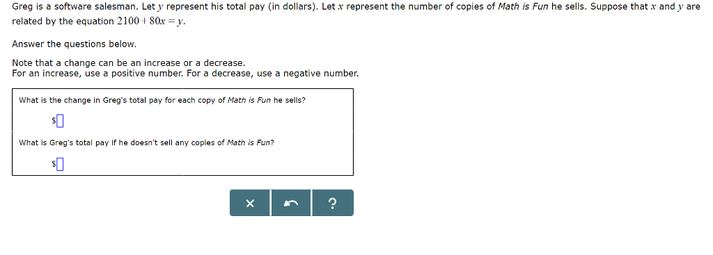 Solved Greg is a software salesman. Let y represent his | Chegg.com