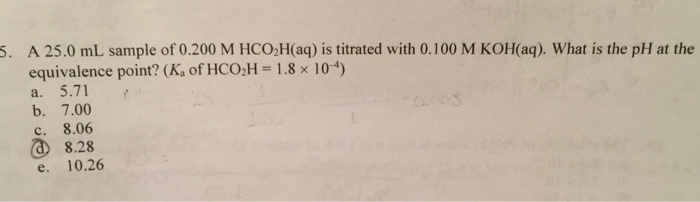 Solved A 25.0 mL sample of 0.200 M HCO2H(aq) is titrated | Chegg.com