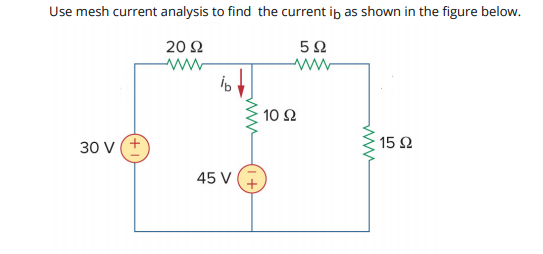 Solved Use mesh current analysis to find the current is as | Chegg.com