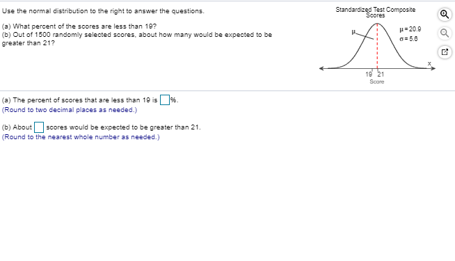 Solved Use the normal distribution to the right to answer | Chegg.com