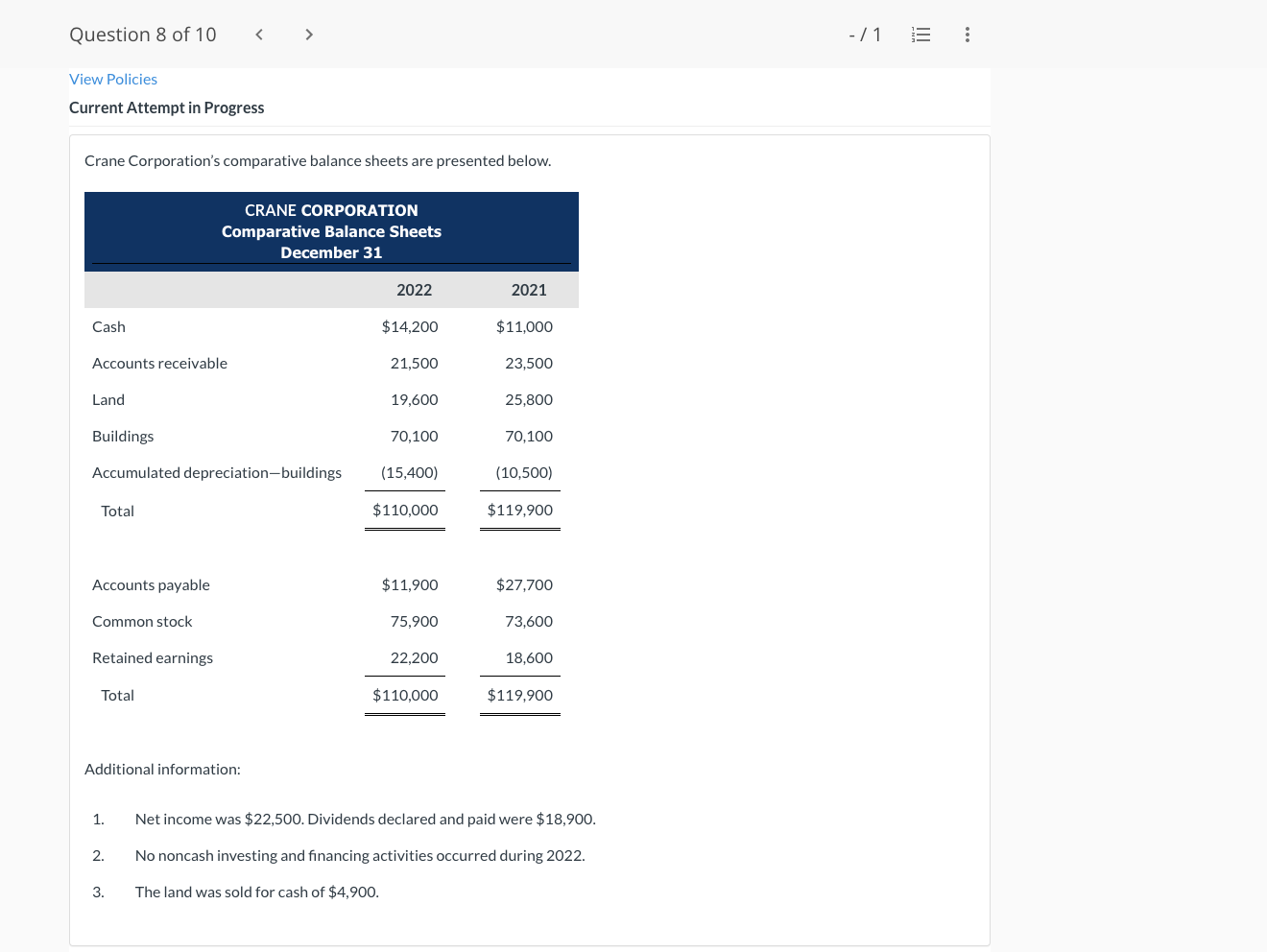 Solved View Policies Current Attempt in Progress Crane | Chegg.com