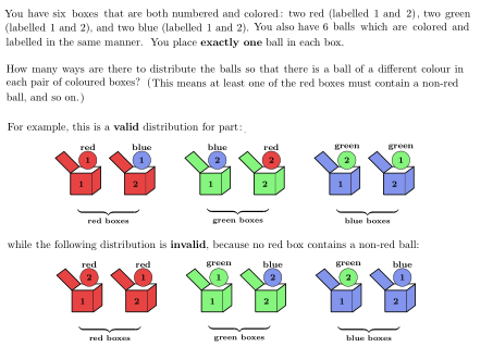 Solved You have six boxes that are both numbered and | Chegg.com
