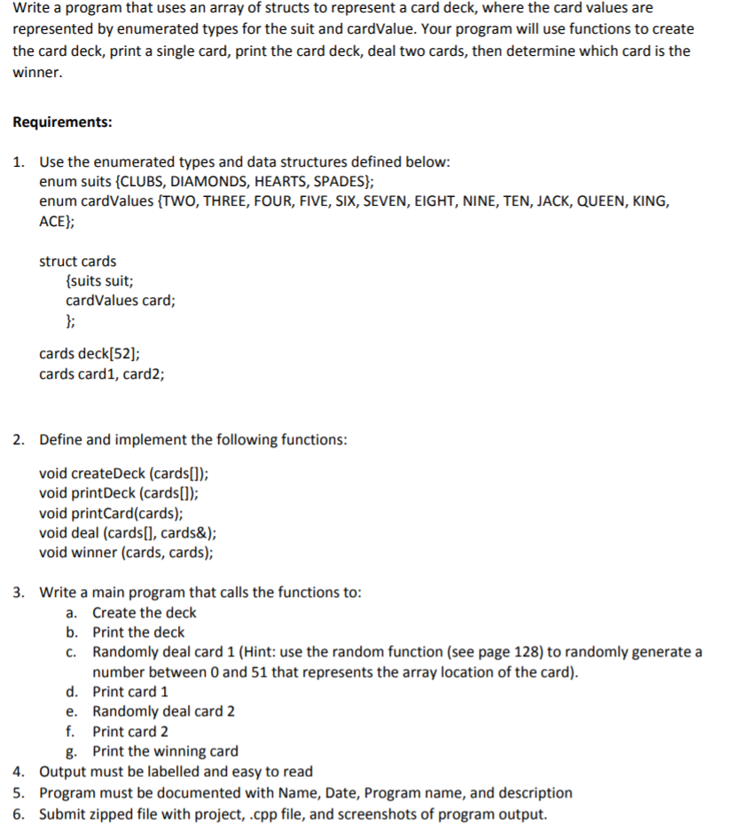 Write a program that uses an array of structs to | Chegg.com