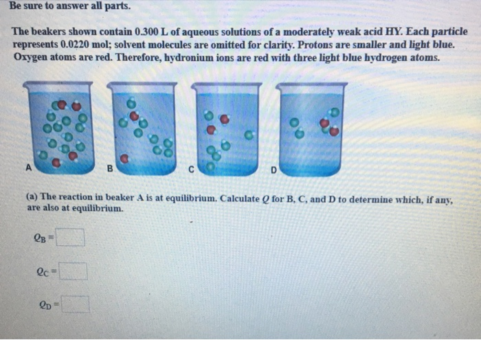 Solved Be sure to answer all parts The beakers shown contain | Chegg.com