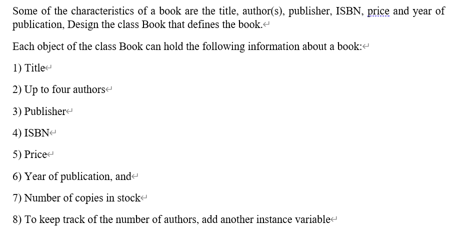 Solved Some of the characteristics of a book are the title, | Chegg.com