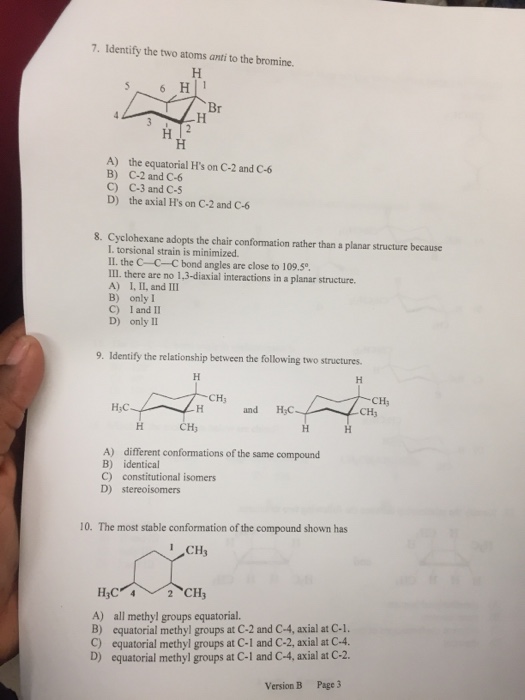 Solved Identify the two atoms anti to the bromine. A) the | Chegg.com