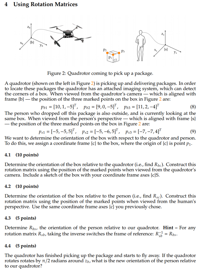 4 Using Rotation Matrices z XI {b} yь P2 P3 X (s) PI | Chegg.com