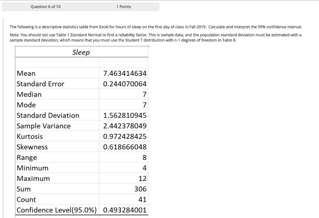 Solved Question 6 of 10 1 Points The following is a | Chegg.com