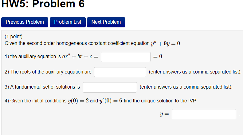 Solved HW5: Problem 6 Previous Problem Problem List Next | Chegg.com