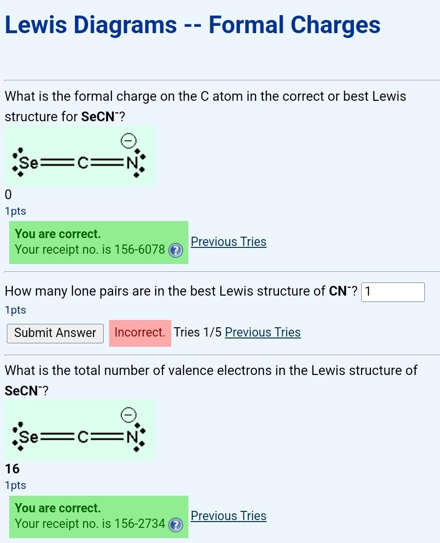 Solved Lewis Diagrams -- Formal Charges What is the formal | Chegg.com