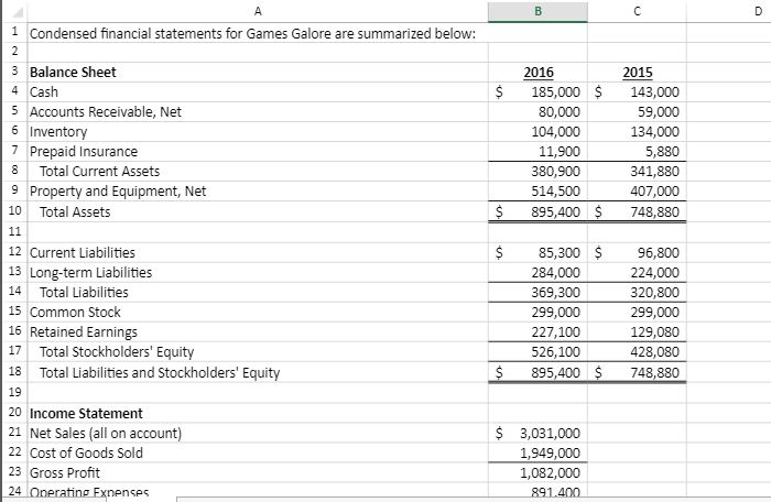 Solved *ALL ANSWERS MUST BE ANSWERED WITH EXCEL FORMULAS | Chegg.com
