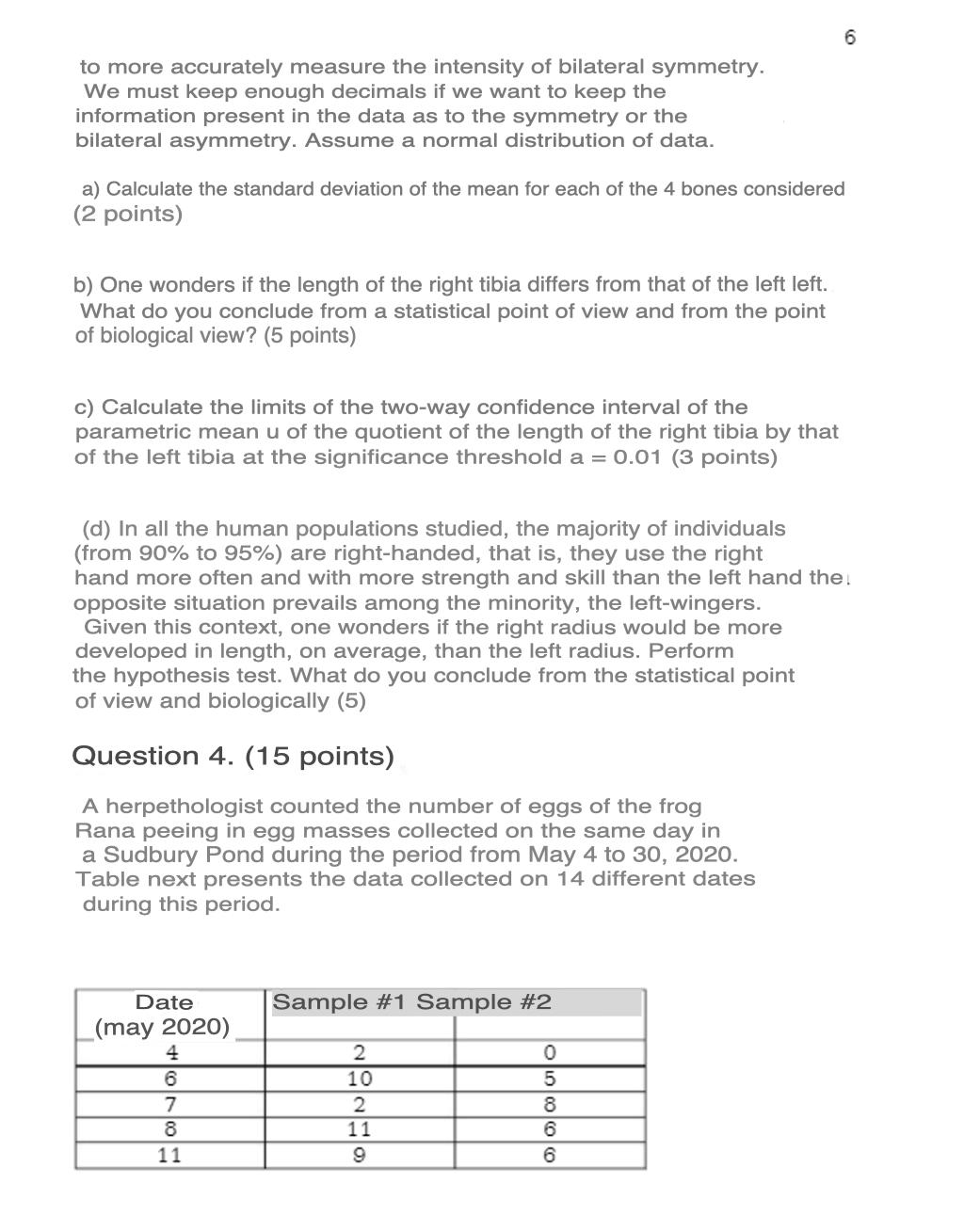 Solved 5 b) Test whether the use of the estimation line is | Chegg.com