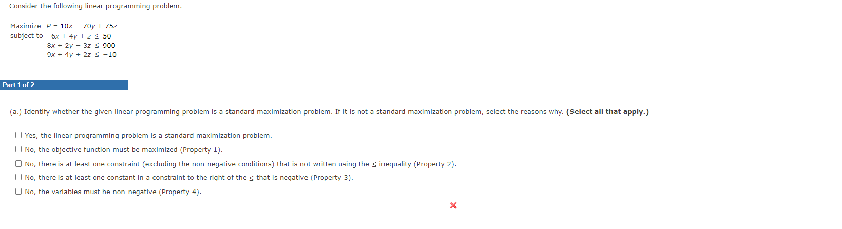Solved Consider the following linear programming problem. | Chegg.com