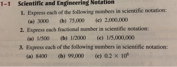 Solved 1-1 Scientific and Engineering Notation Express each | Chegg.com