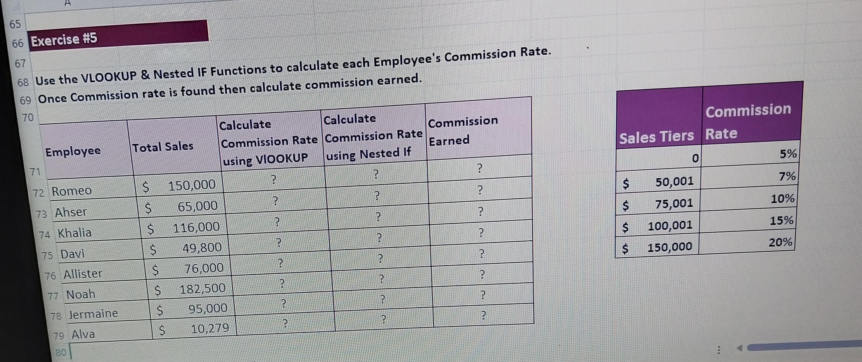 Solved Use The Vlookup And Nested If Functions To Calculate 2498