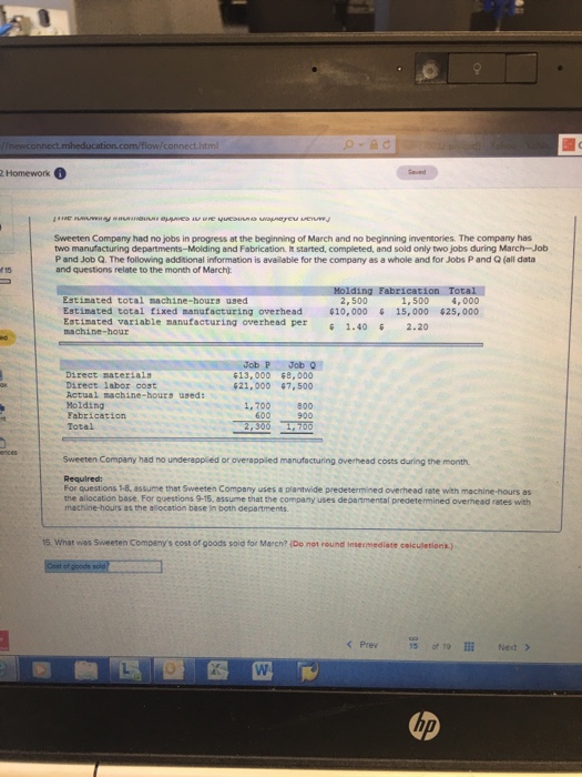 Solved flow/connect.htm 2 Homework Sweeten Company had no | Chegg.com