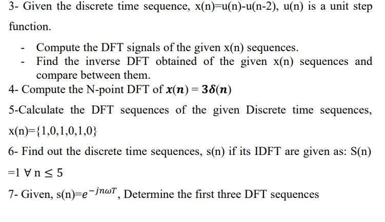 Solved 3 Given The Discrete Time Sequence 