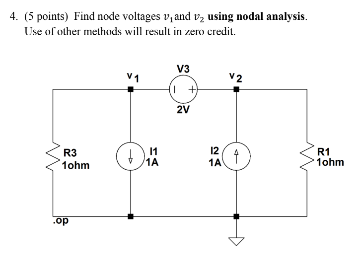 Solved 4. (5 points) Find node voltages v1 and v2 using | Chegg.com Solved 4. (5 points) Find node voltages v1 and v2 using | Chegg.com