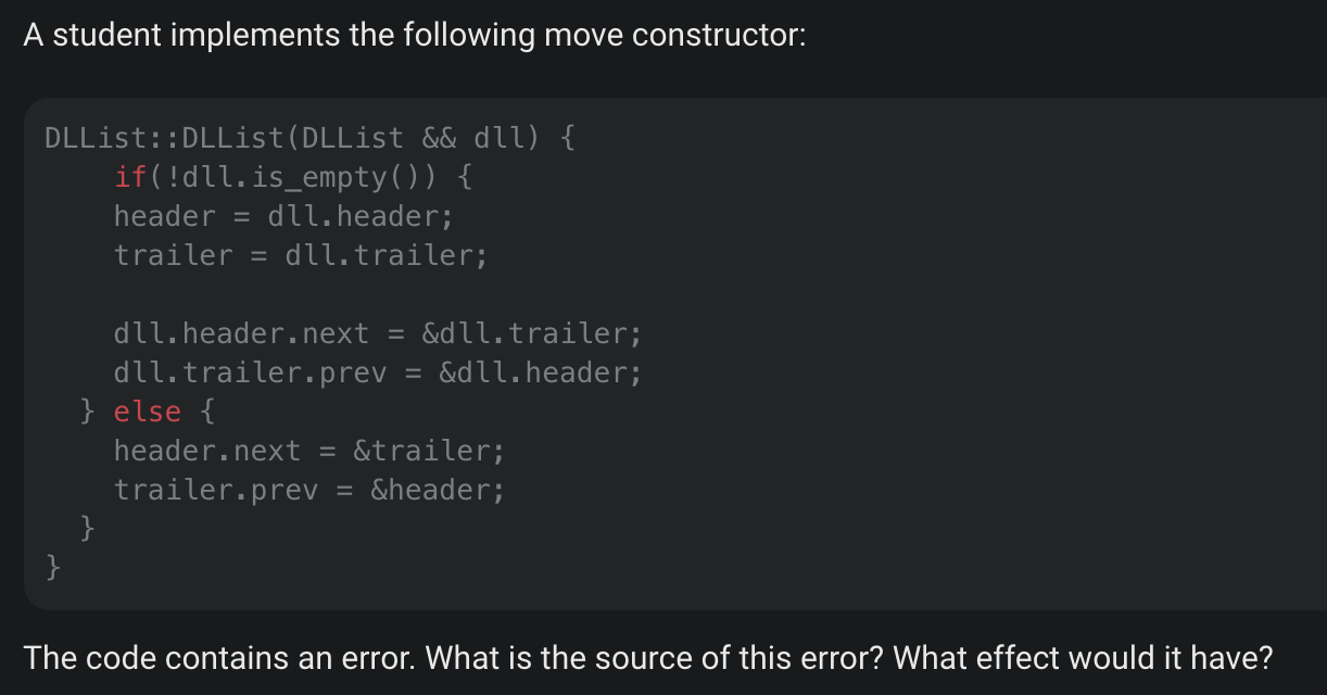 Solved A student implements the following move constructor: | Chegg.com