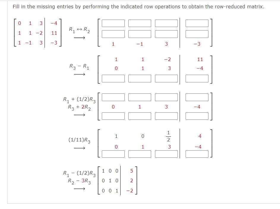 Solved ⎣⎡14227−414125−17⎦⎤R2−4R1R3−2R1[ R3+8R2R1−2R2[ | Chegg.com