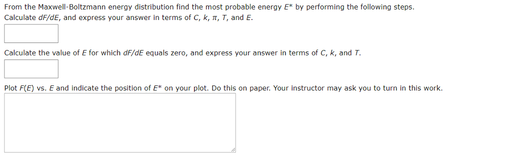 Solved From the Maxwell-Boltzmann energy distribution find | Chegg.com