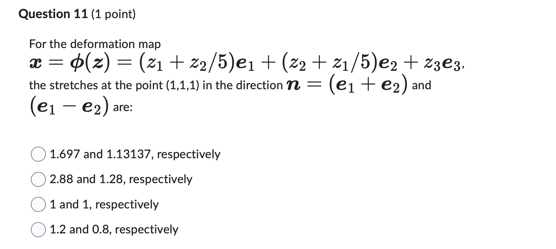 Solved For the deformation map | Chegg.com
