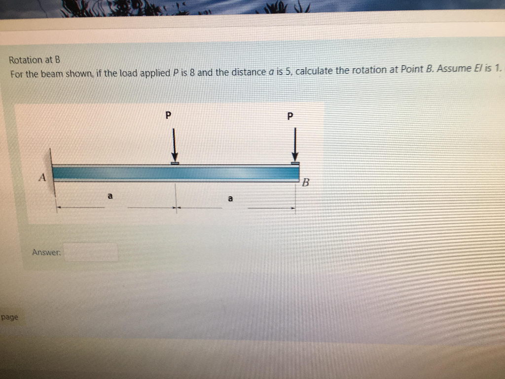 Solved Rotation at B For the beam shown, if the load applied | Chegg.com