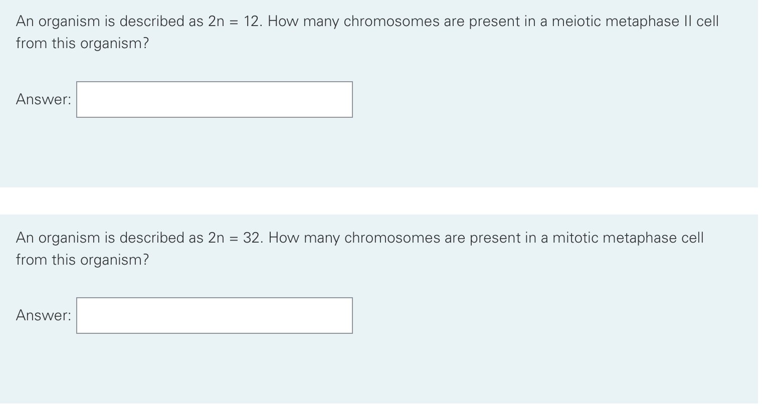 Solved An organism is described as 2n=12. How many | Chegg.com