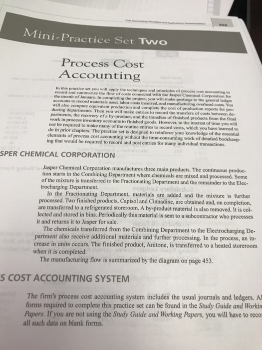 Mini-Practice Set Two Process Cost Accounting In this | Chegg.com