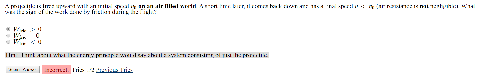 Solved A projectile is fired upward with an initial speed vo | Chegg.com