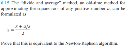 Solved 6.15 The "divide and average" method, an old-time | Chegg.com