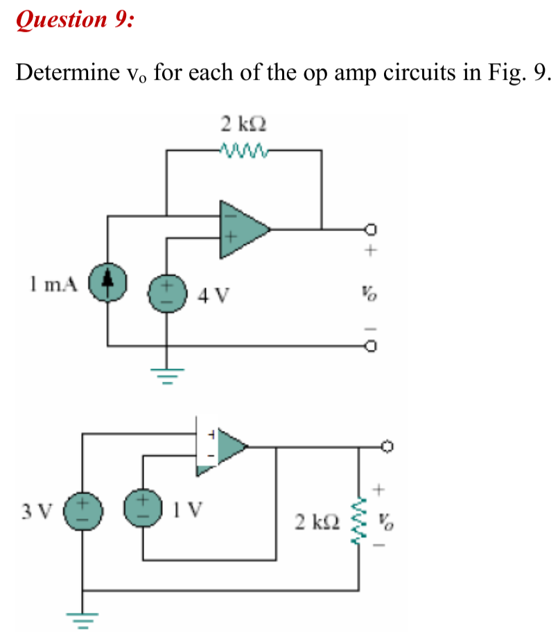 Solved Determine vo for each of the op amp circuits in Fig. | Chegg.com